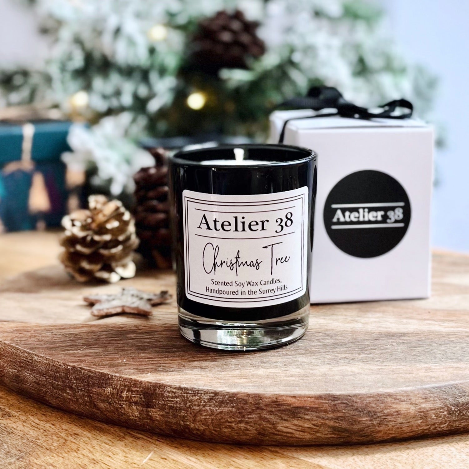 Christmas Votive Candles Black